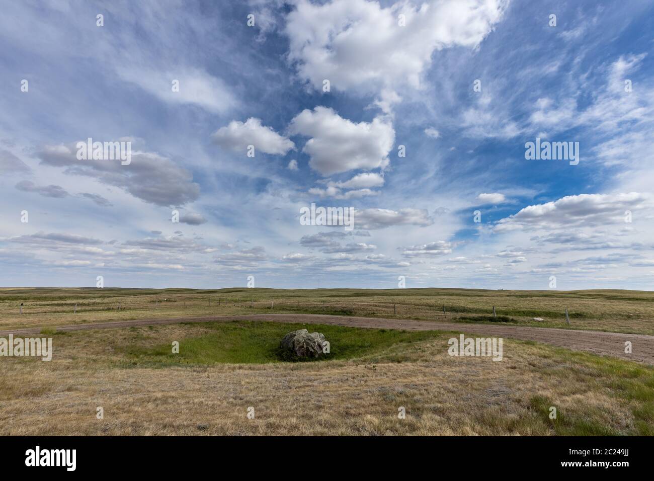 Bison Stone in the Prairie of Canada Stock Photo - Alamy