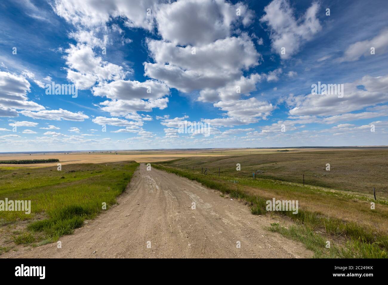 country road in the prairie of canada Stock Photo - Alamy