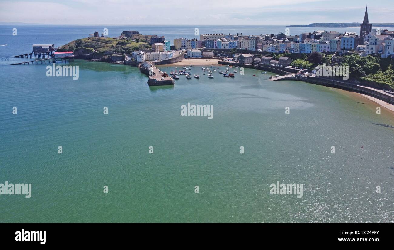 Aerial view of Tenby Pembrokeshire Wales UK Stock Photo - Alamy