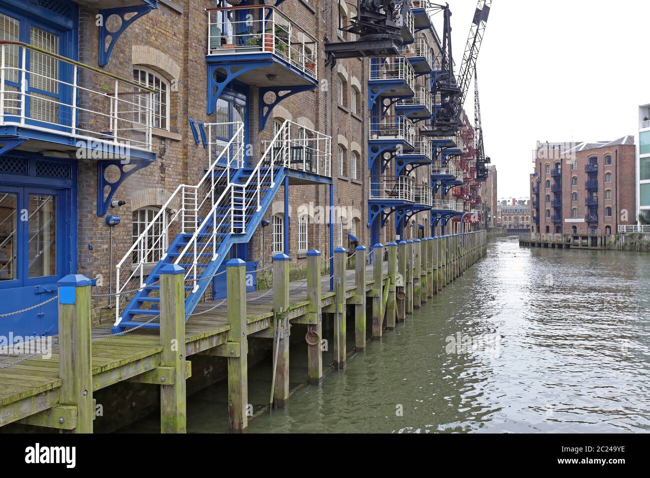 Converted Warehouse Buildings at River Thames Wharf in London Stock ...