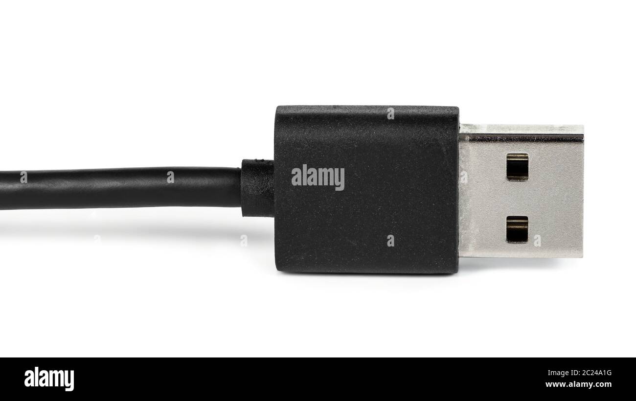 Closeup of USB plug isolated on white background with clipping path ...