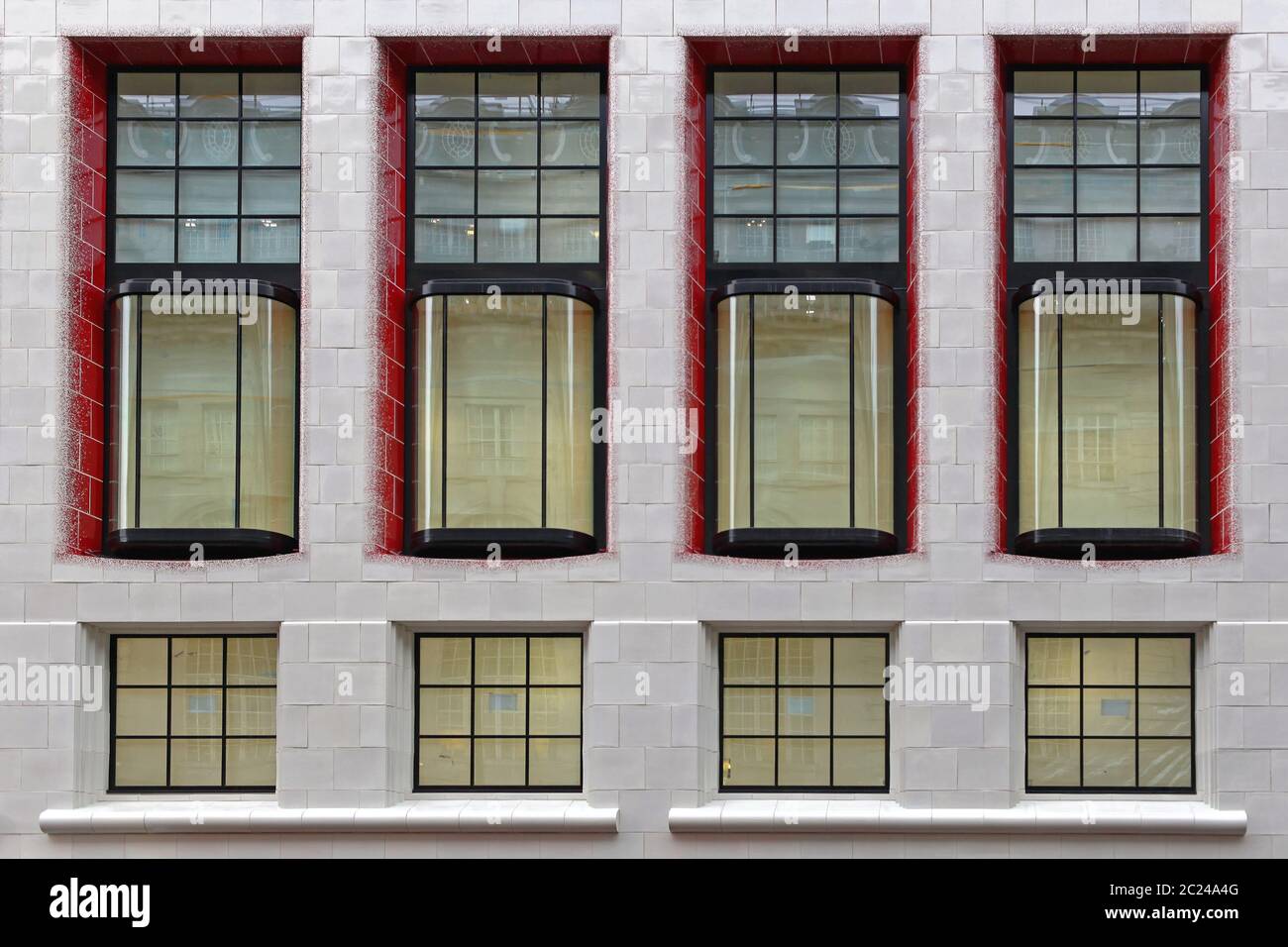 Big Glass Windows Exterior on White Facade Modern Building Stock Photo ...