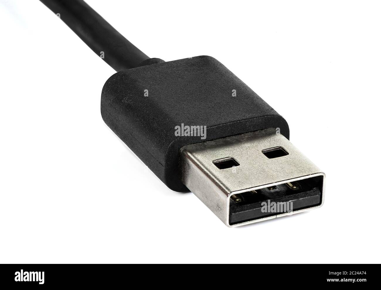 Closeup of USB plug isolated on white background with clipping path ...