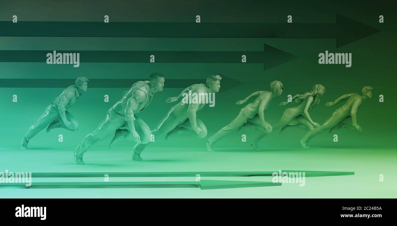 Business Team Running Towards Achieving Success Concept Stock Photo - Alamy