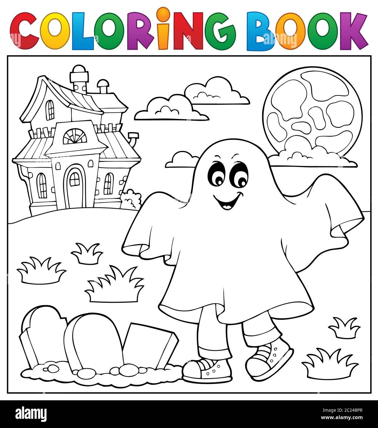 Halloween house coloring Cut Out Stock Images & Pictures - Alamy