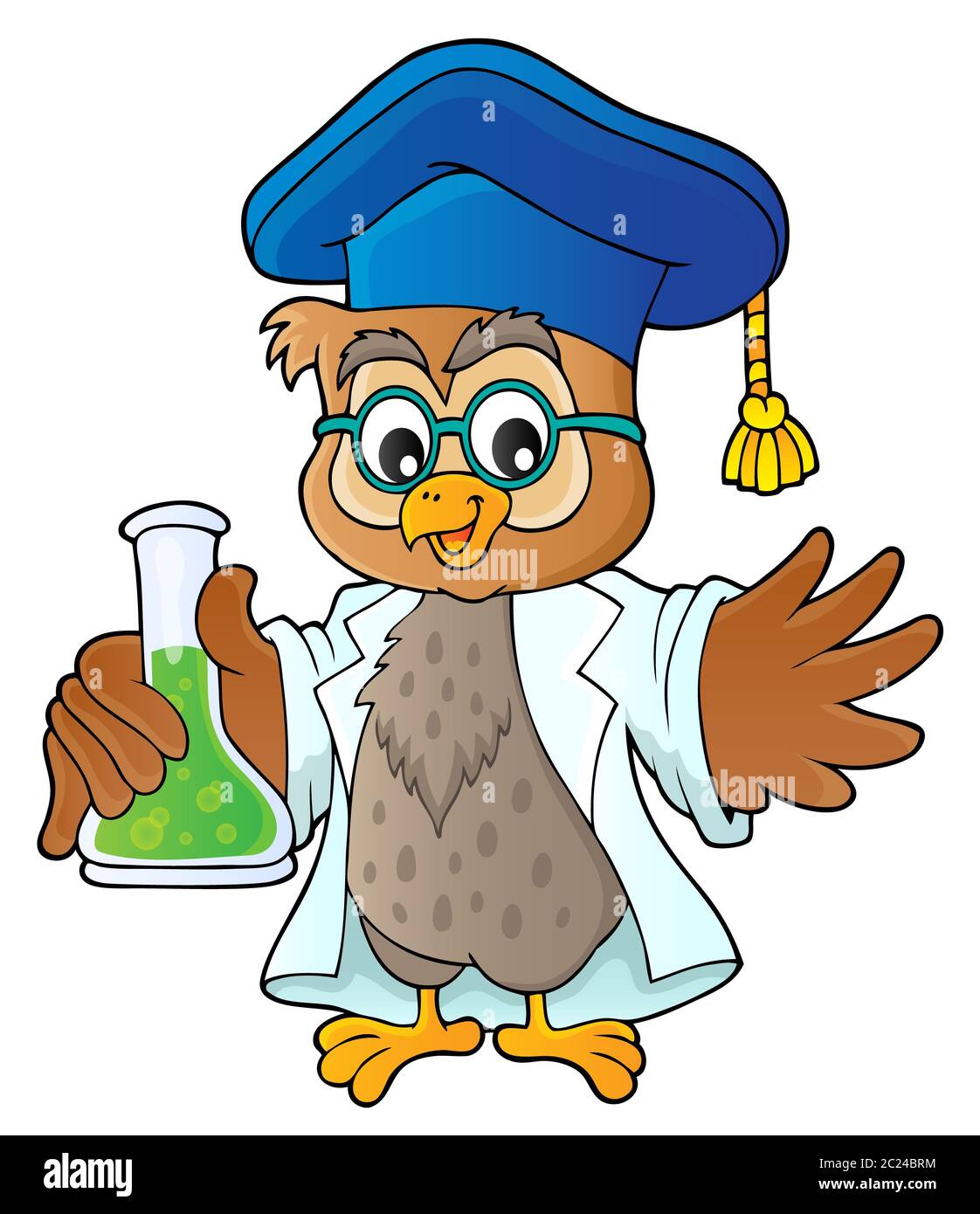 Owl teacher with chemical flask theme 1 - picture illustration Stock ...