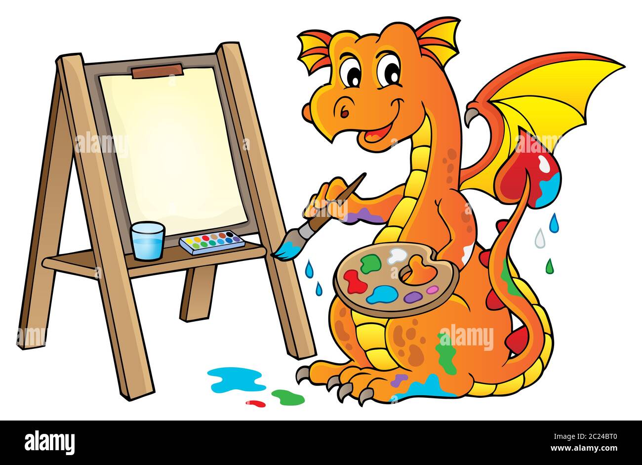 Painting dragon theme image 2 - picture illustration Stock Photo - Alamy