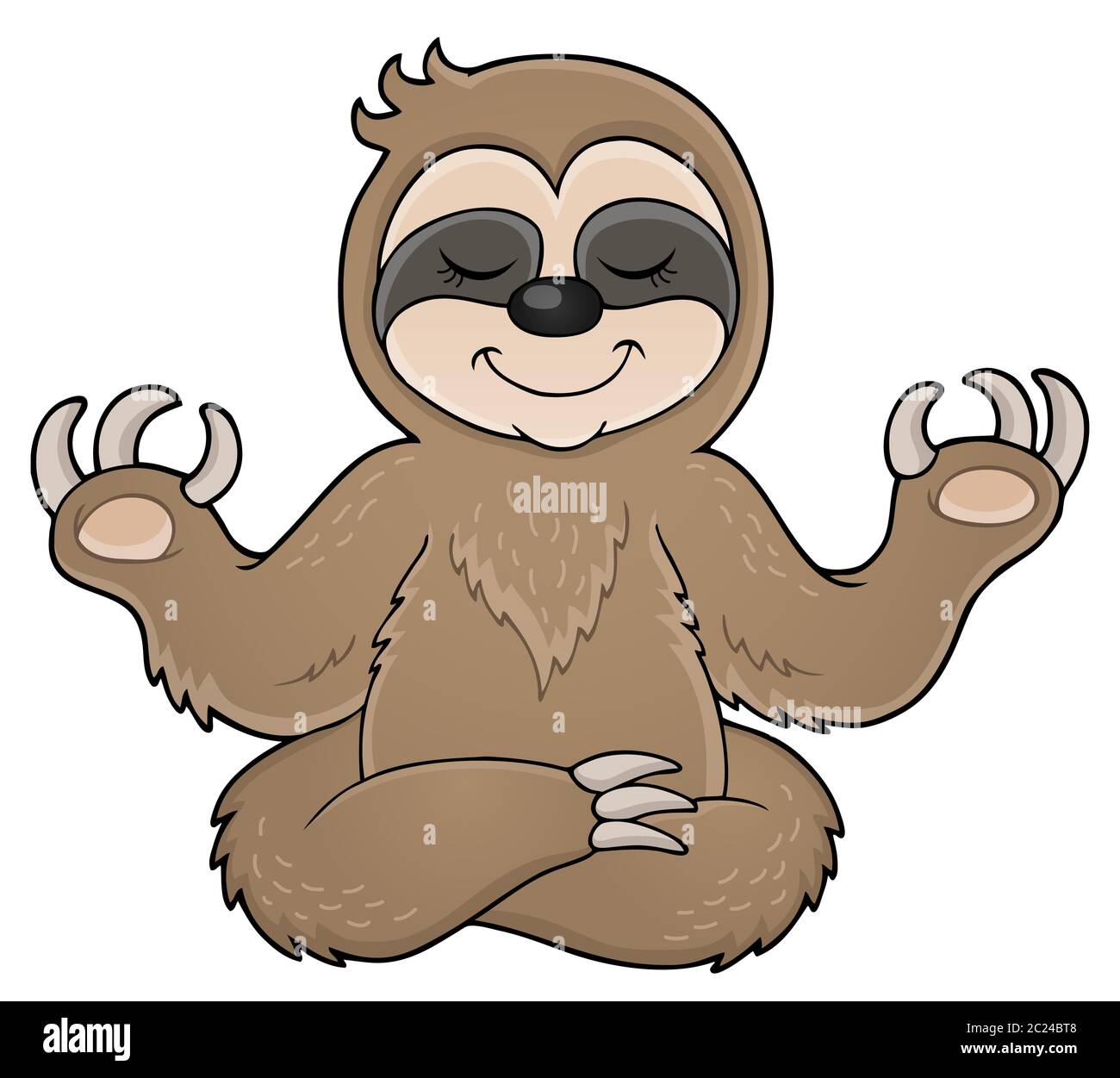 Happy sloth theme image 1 - picture illustration Stock Photo - Alamy