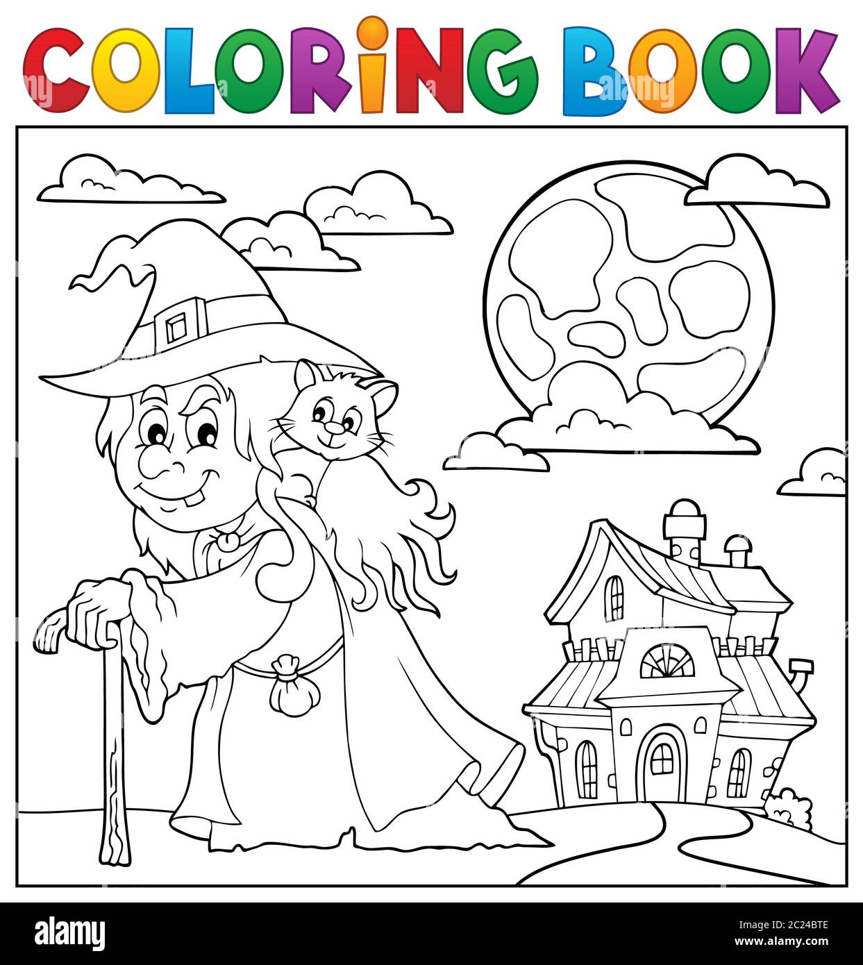 Halloween house coloring Cut Out Stock Images & Pictures - Alamy
