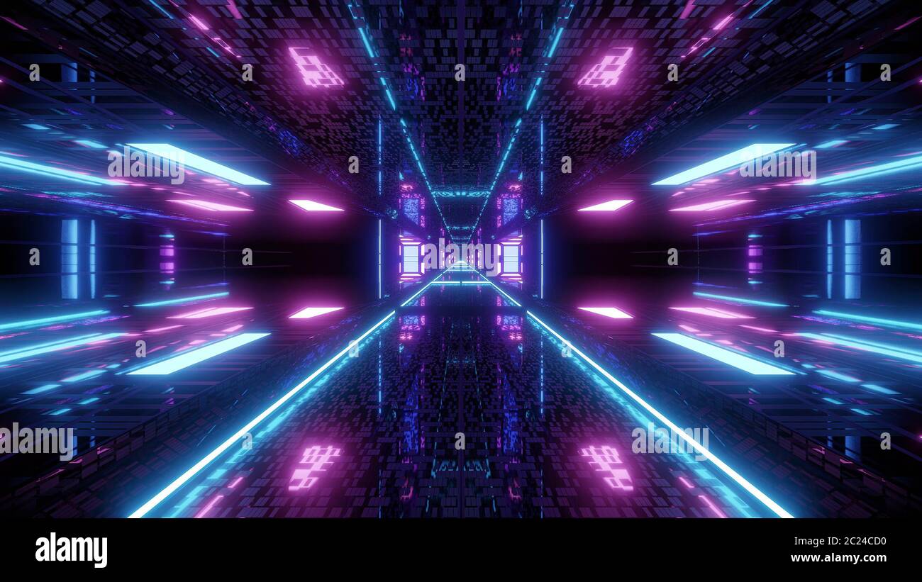 textured scifi glitter tunnel corridor wallpaper background 3d illustration, glowing shine ...