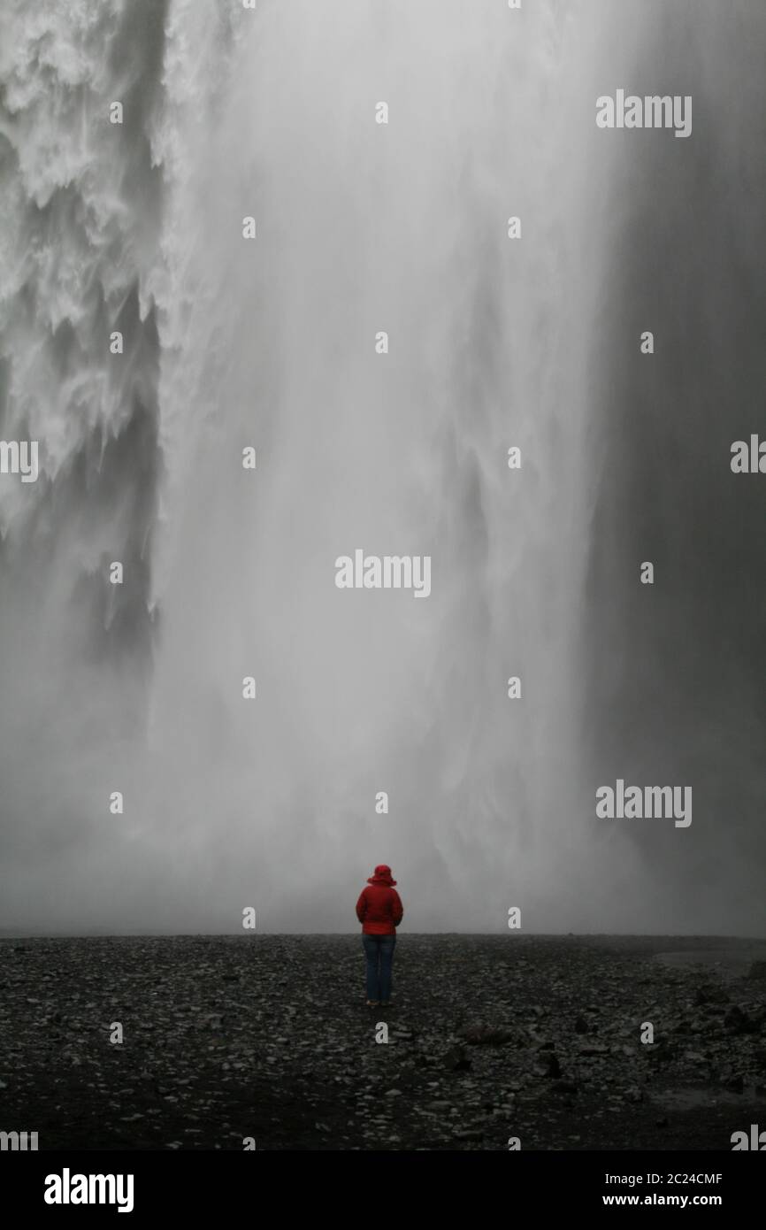 Amount of water falls at waterfall with tears Stock Photo - Alamy