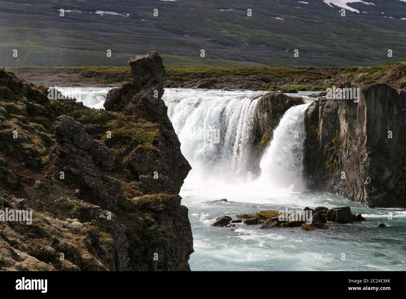 Water falls over cliff in pools of rocks Stock Photo - Alamy