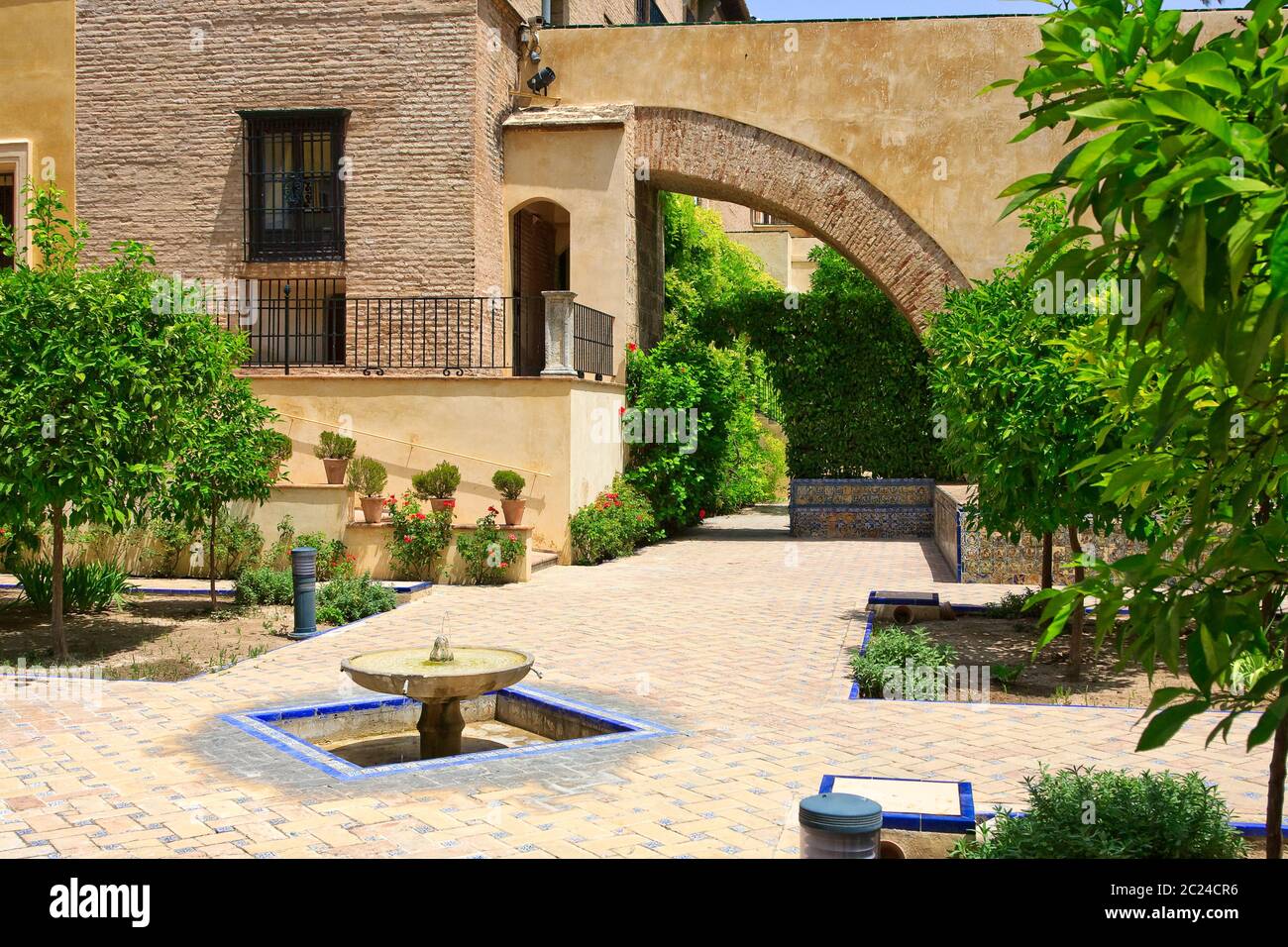 Royal alcazar garden bench hi-res stock photography and images - Alamy