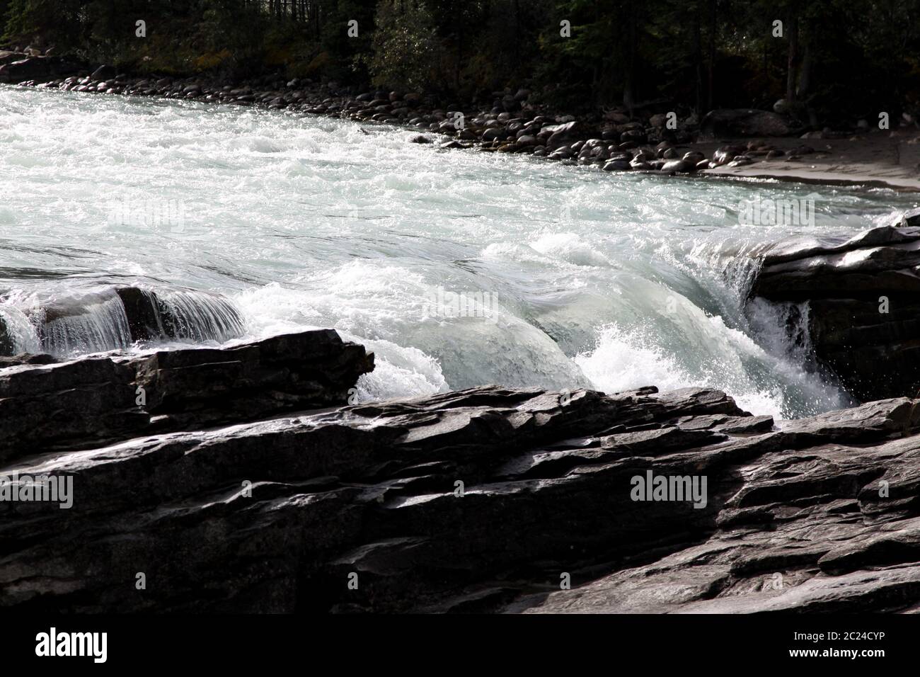River crashes down through limestone waterfall Stock Photo - Alamy