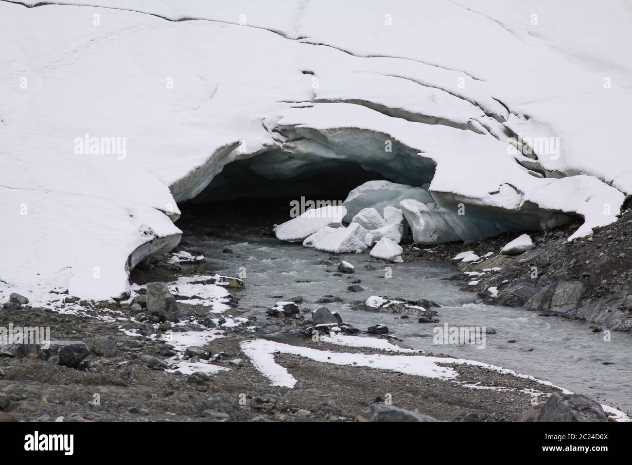 Tanks of ice break and out of mouth meltwater flows Stock Photo - Alamy