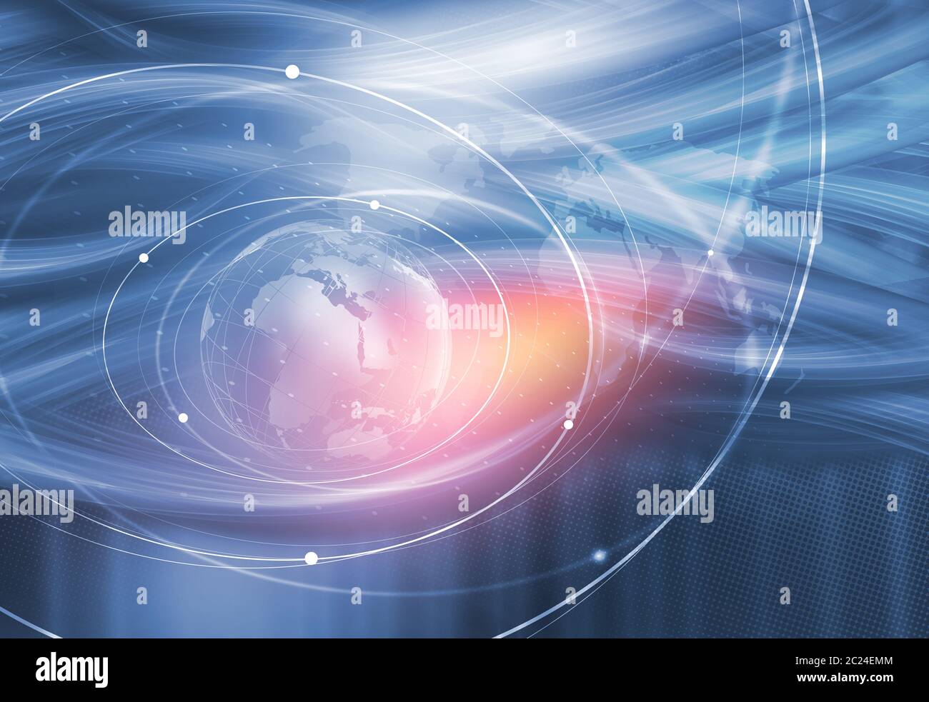 Graphical Digital Technology World Background, Global Connectivity ...