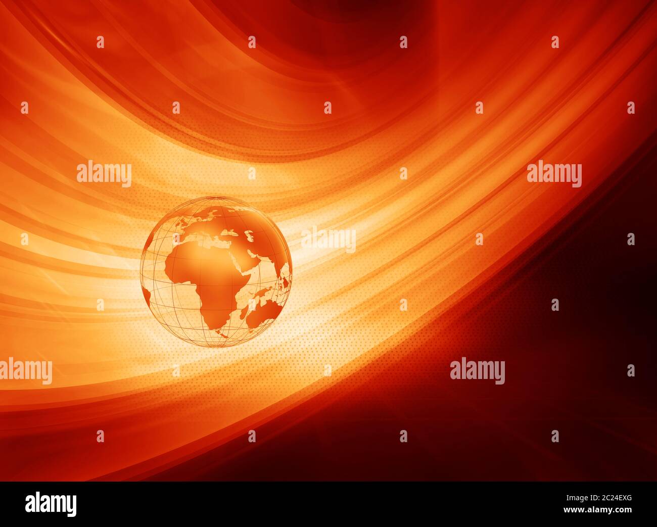 Graphical global trading and business background, earth globe in front ...