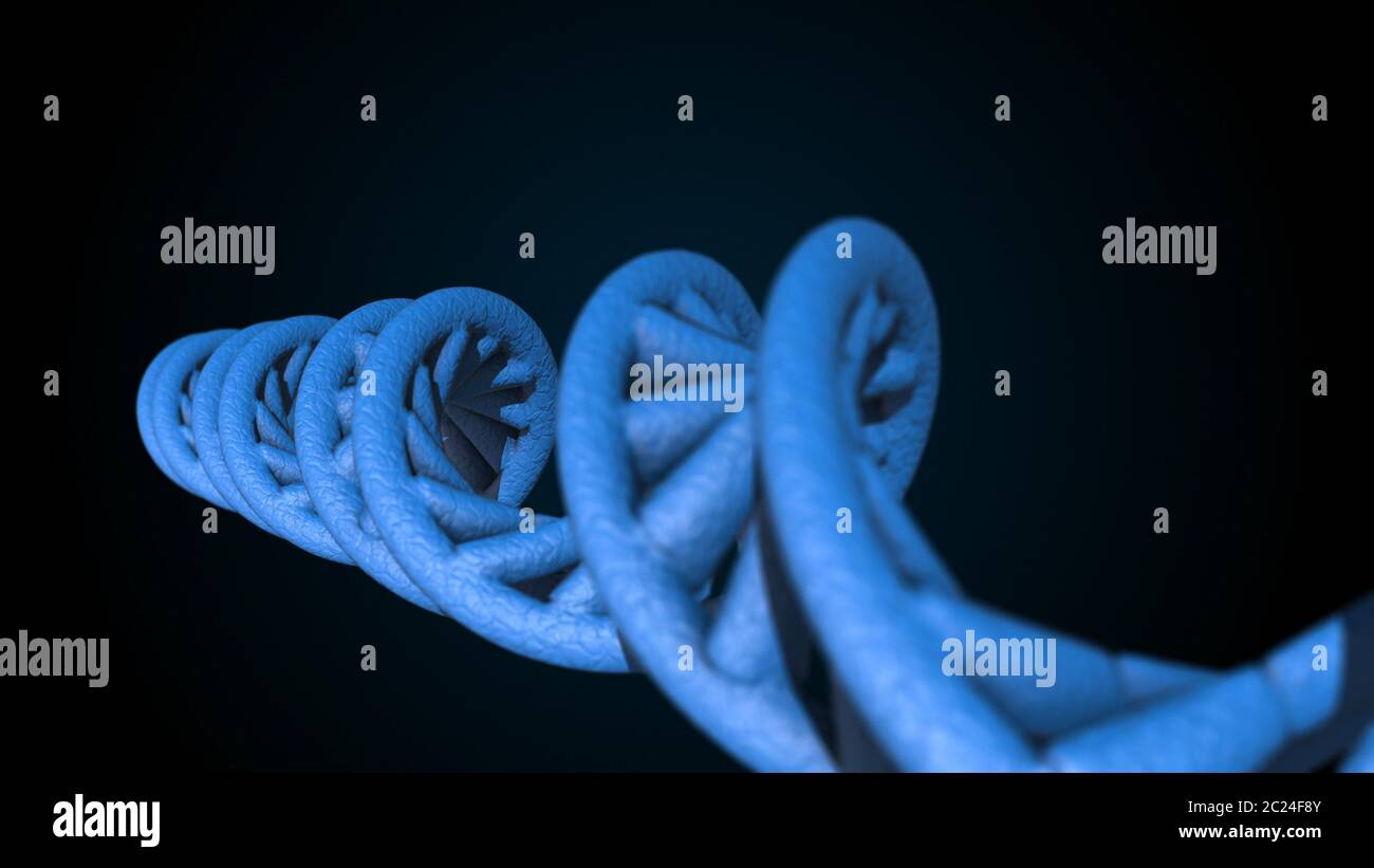 DNA. Abstract 3d polygonal wireframe DNA molecule helix spiral. Medical ...