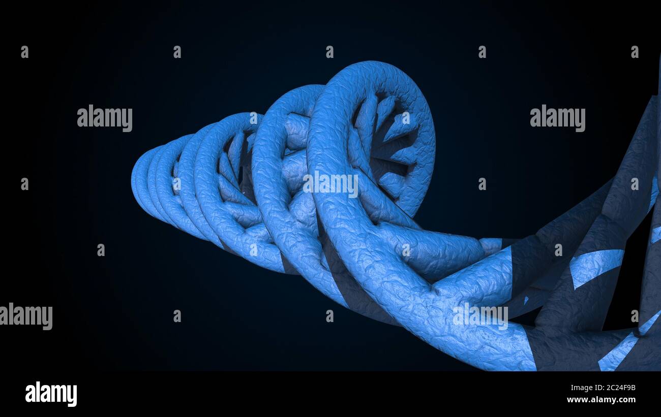 DNA. Abstract 3d polygonal wireframe DNA molecule helix spiral. Medical ...