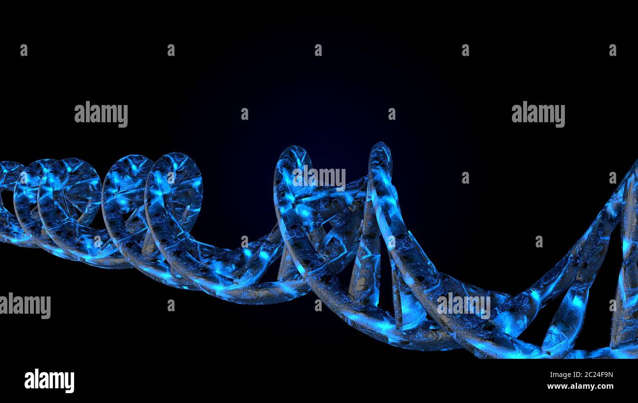 DNA. Abstract 3d polygonal wireframe DNA molecule helix spiral. Medical ...
