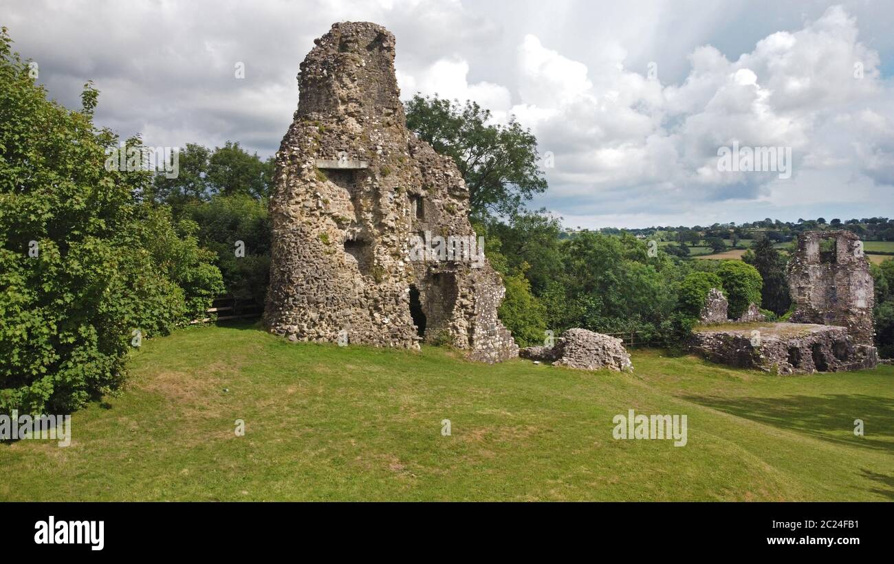 Aerial view of Narberth Castle, Pembrokeshire Wales UK Stock Photo - Alamy