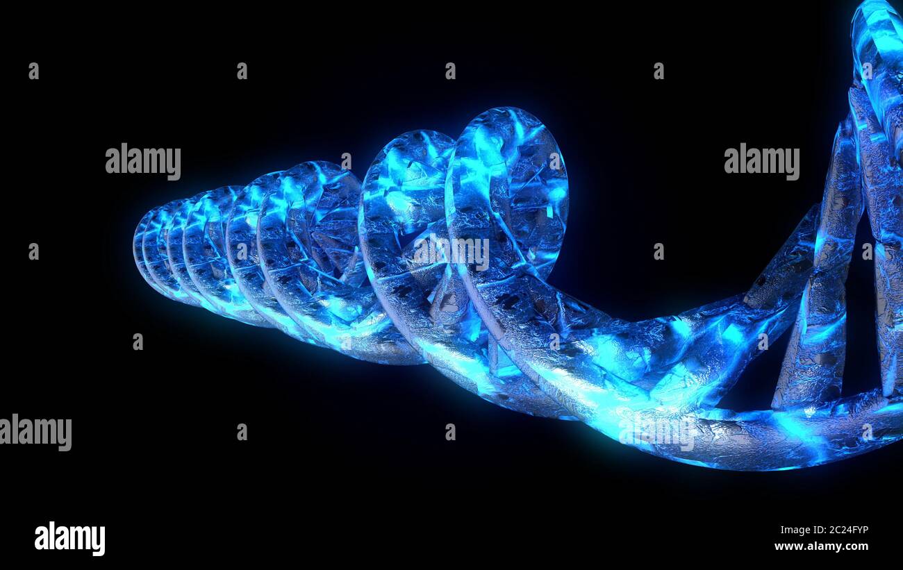 DNA. Abstract 3d polygonal wireframe DNA molecule helix spiral. Medical ...