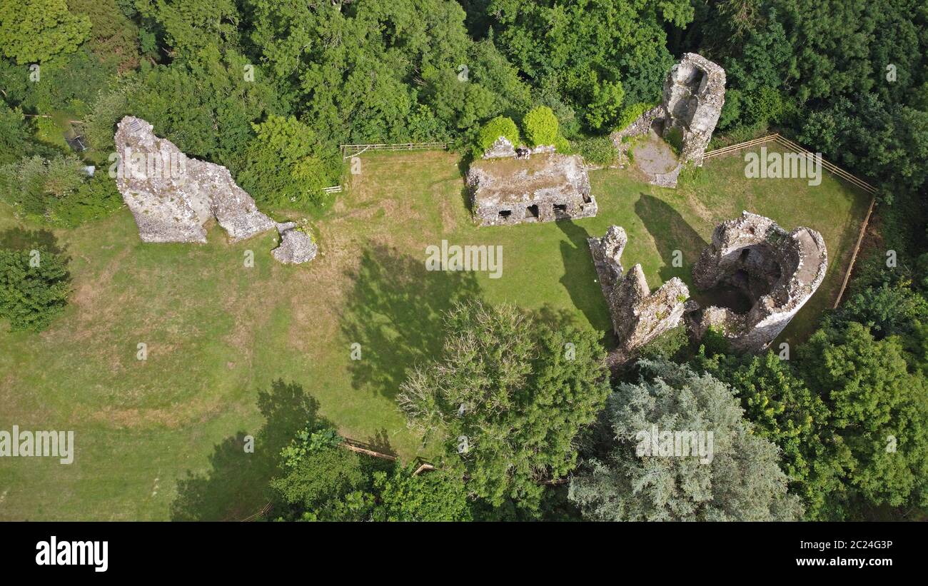 Aerial view of Narberth Castle, Pembrokeshire Wales UK Stock Photo - Alamy