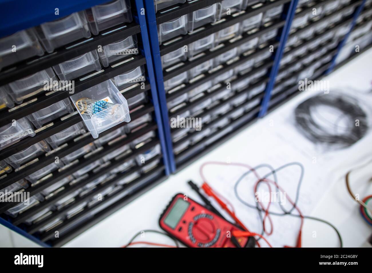 Equipment in a quantum optics lab (color toned image Stock Photo - Alamy