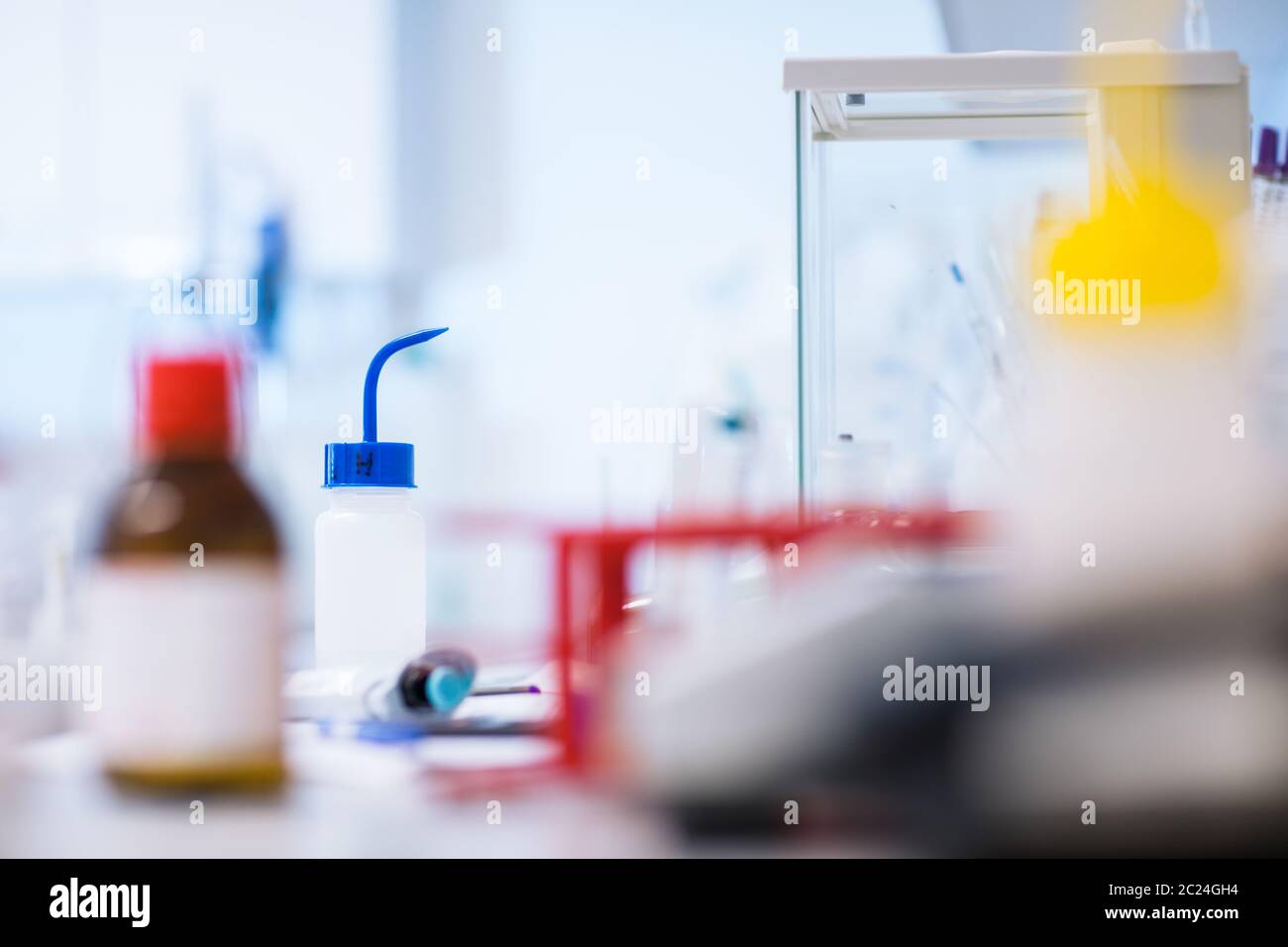 Chemistry lab (shallow DOF; color toned image Stock Photo - Alamy