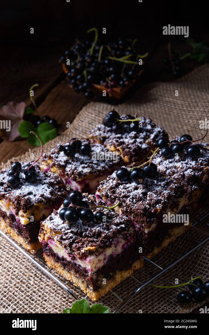 Polish cake from tin with fruit and sprinkles Stock Photo - Alamy