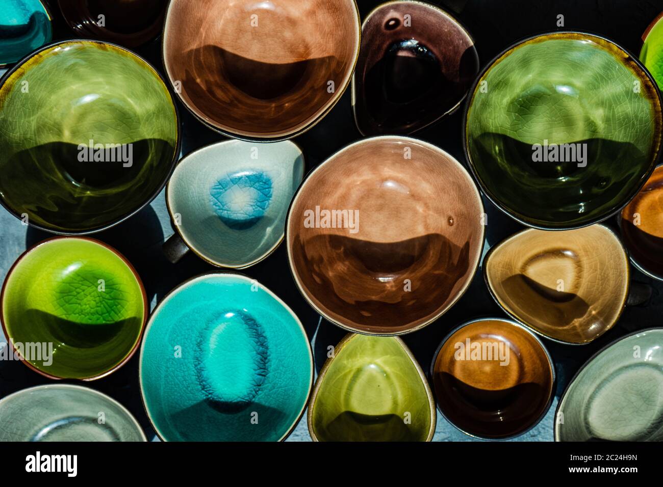 Collection of empty bowls Stock Photo - Alamy