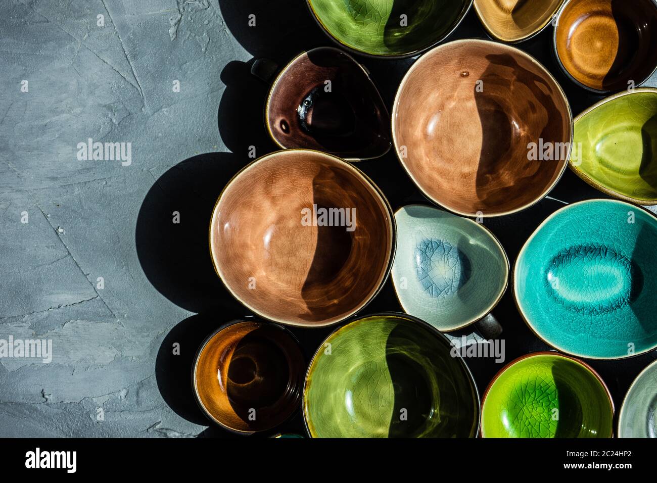 Collection of empty bowls Stock Photo - Alamy