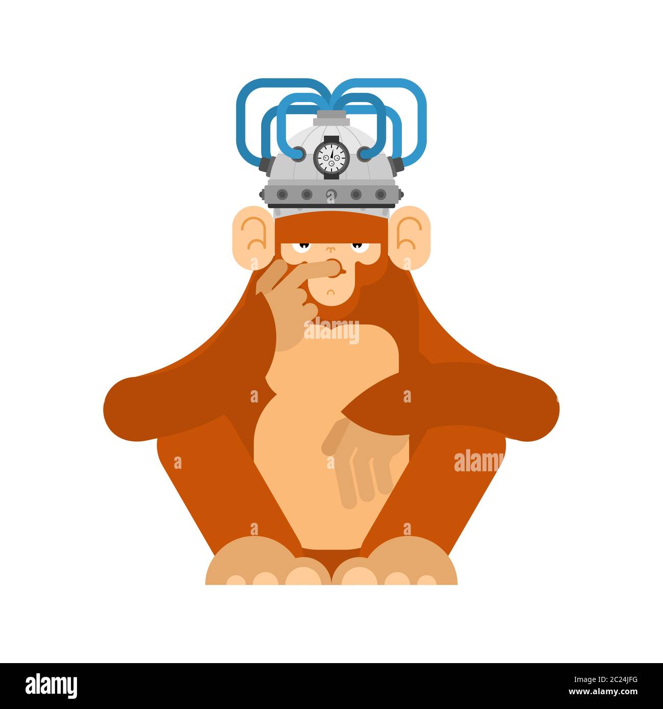 Monkey and brain stimulation helmet. Apparatus Electronic action on ...