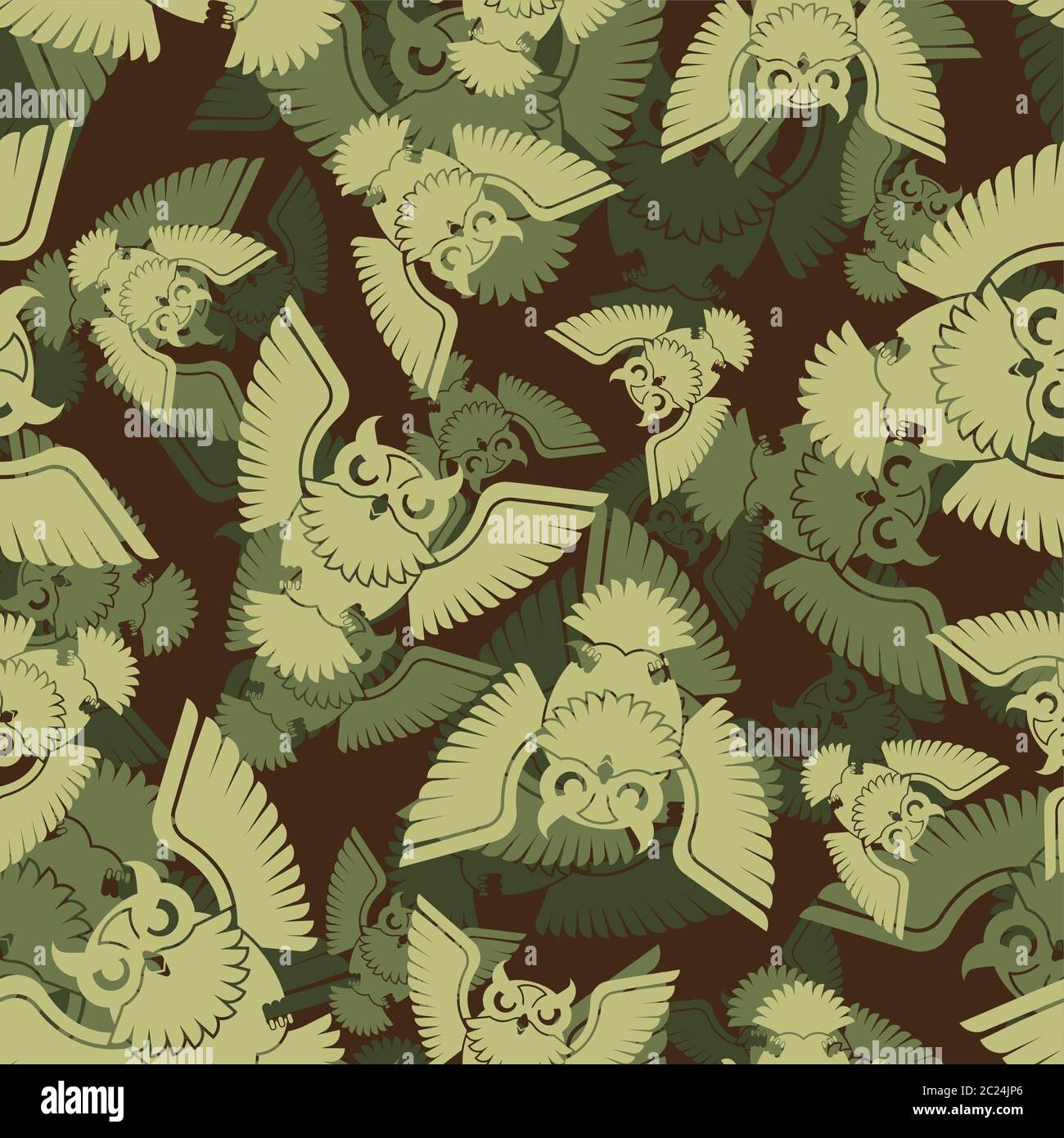 Owl army pattern seamless. Eagle-owl Military background. Soldier and ...
