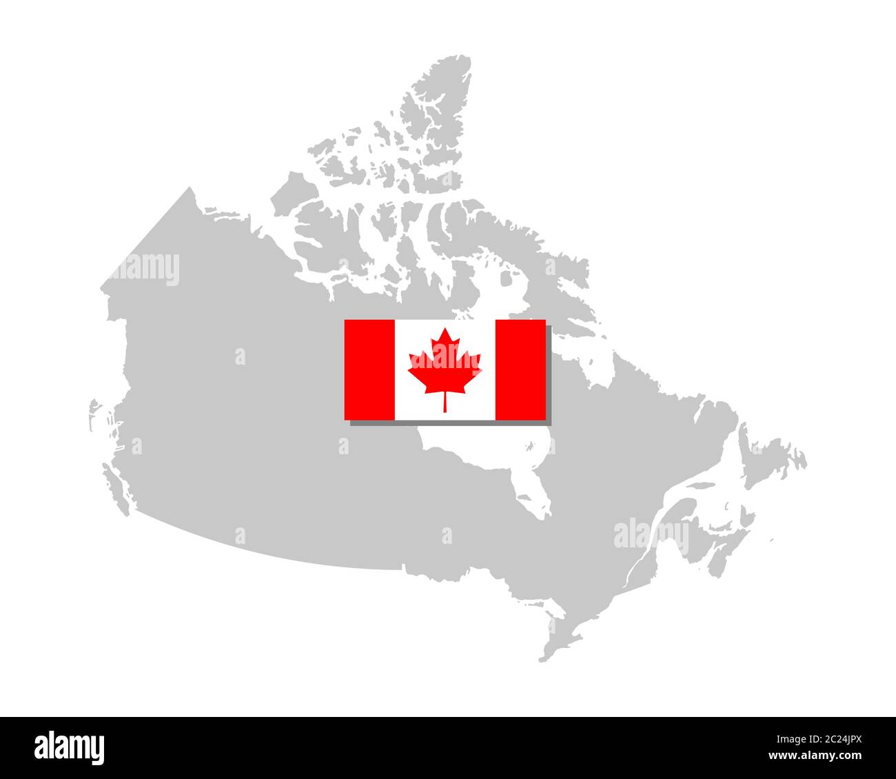 Canadian flag and map Stock Photo - Alamy