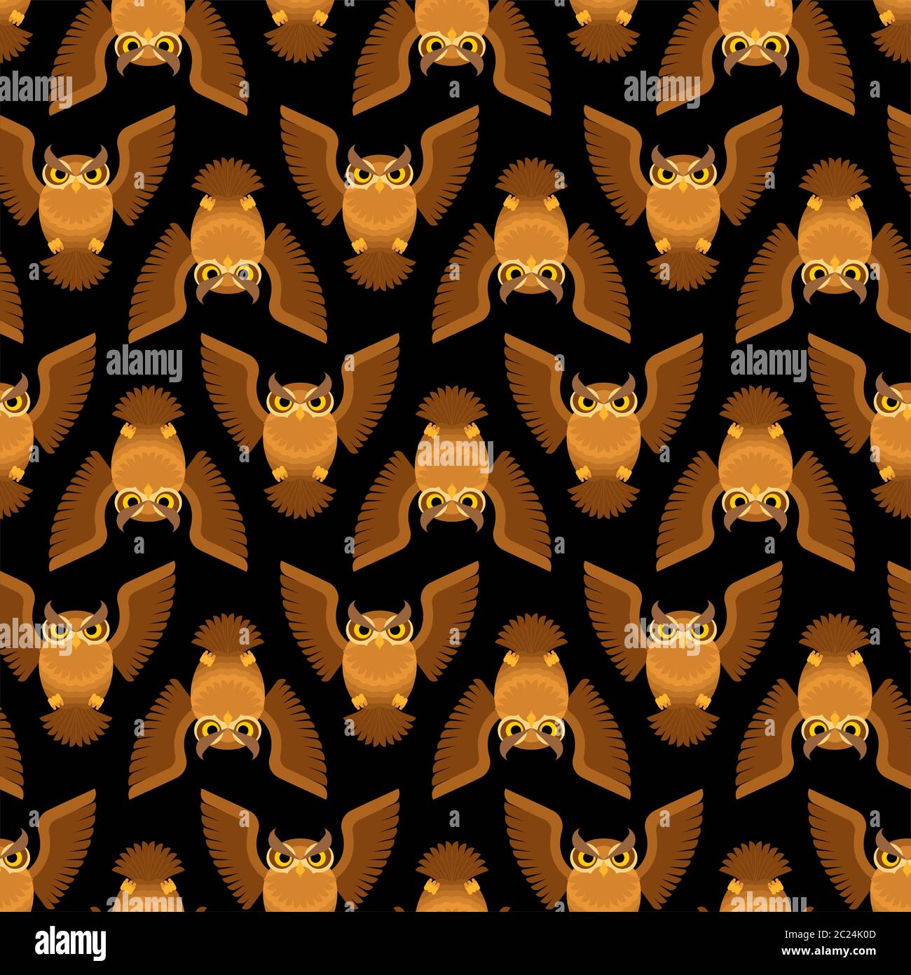 Owl pattern seamless. Eagle-owl bird background. vector ornament. Baby ...