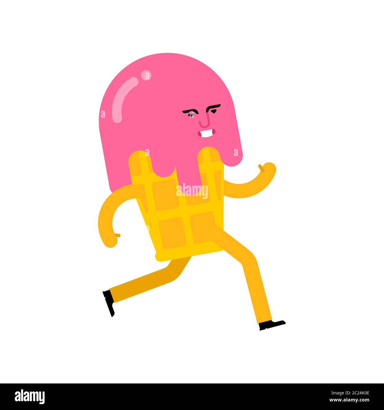 Ice cream run cartoon isolated. Icecream vector illustration Stock ...