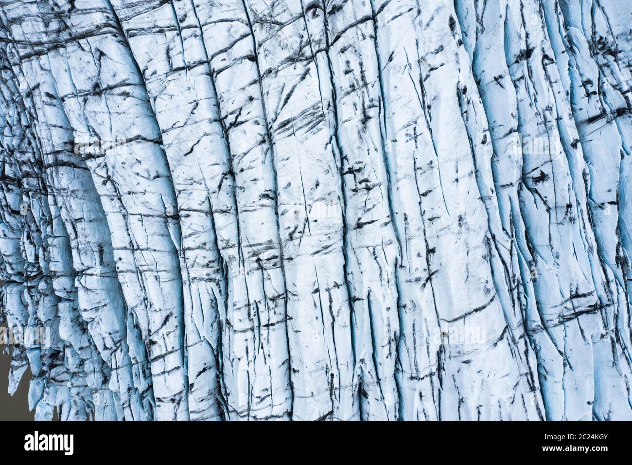 aerial view of glacier from above, ice texture landscape,Iceland Stock ...