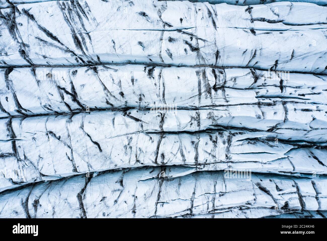 aerial view of glacier from above, ice texture landscape,Iceland Stock ...