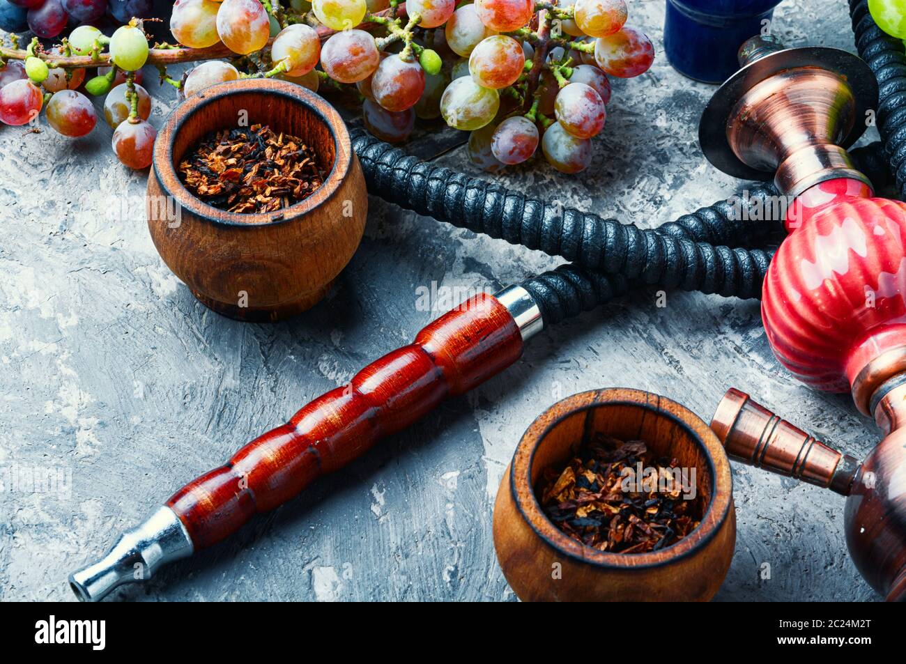 Tobacco shisha with grapes flavor.Nargile with grapes.Turkish fruit ...