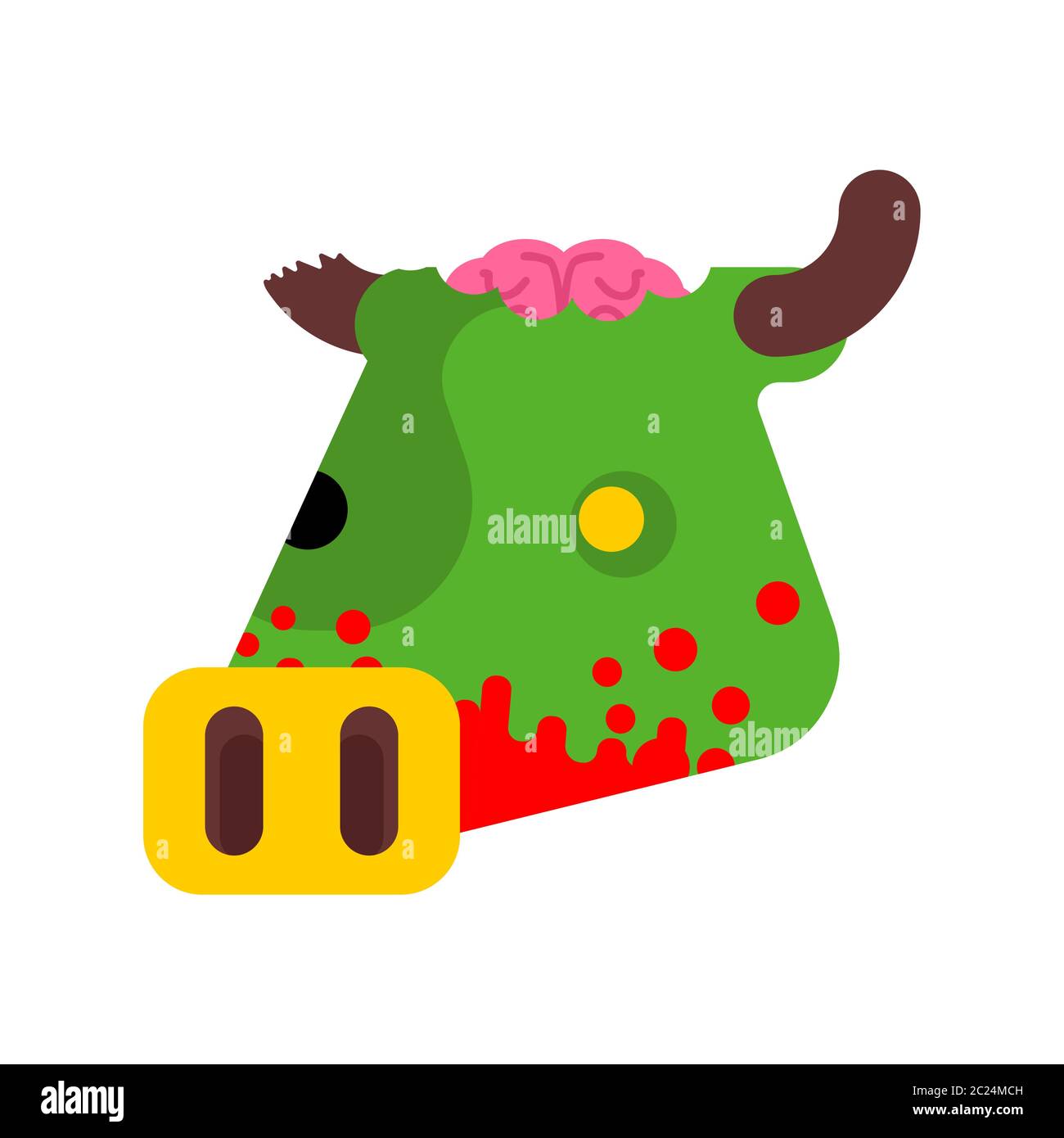 Zombie Cow. beef green monster. vector illustration Stock Vector Image ...