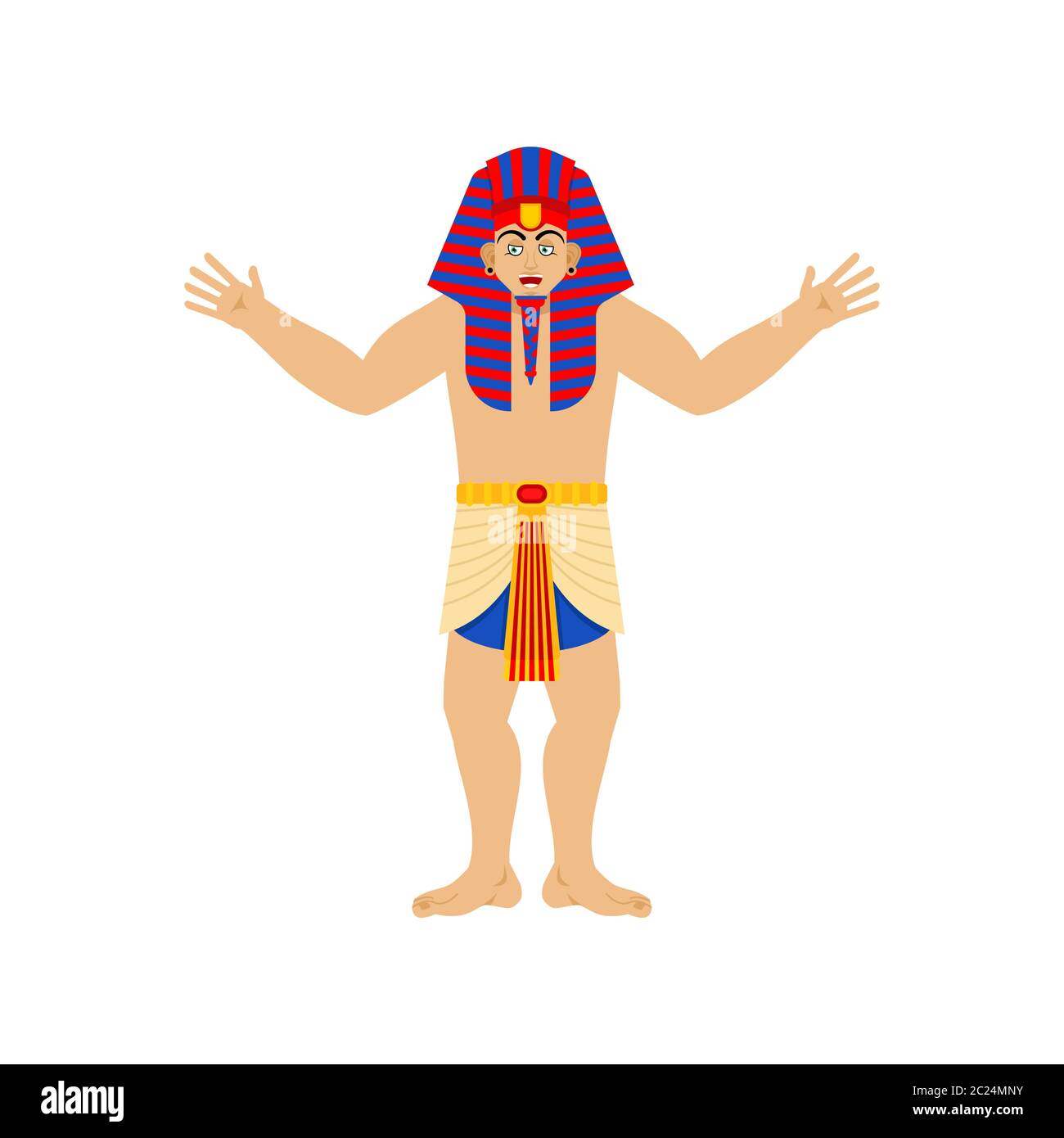 Pharaoh happy. Rulers of ancient Egypt merry. Vector illustration Stock ...