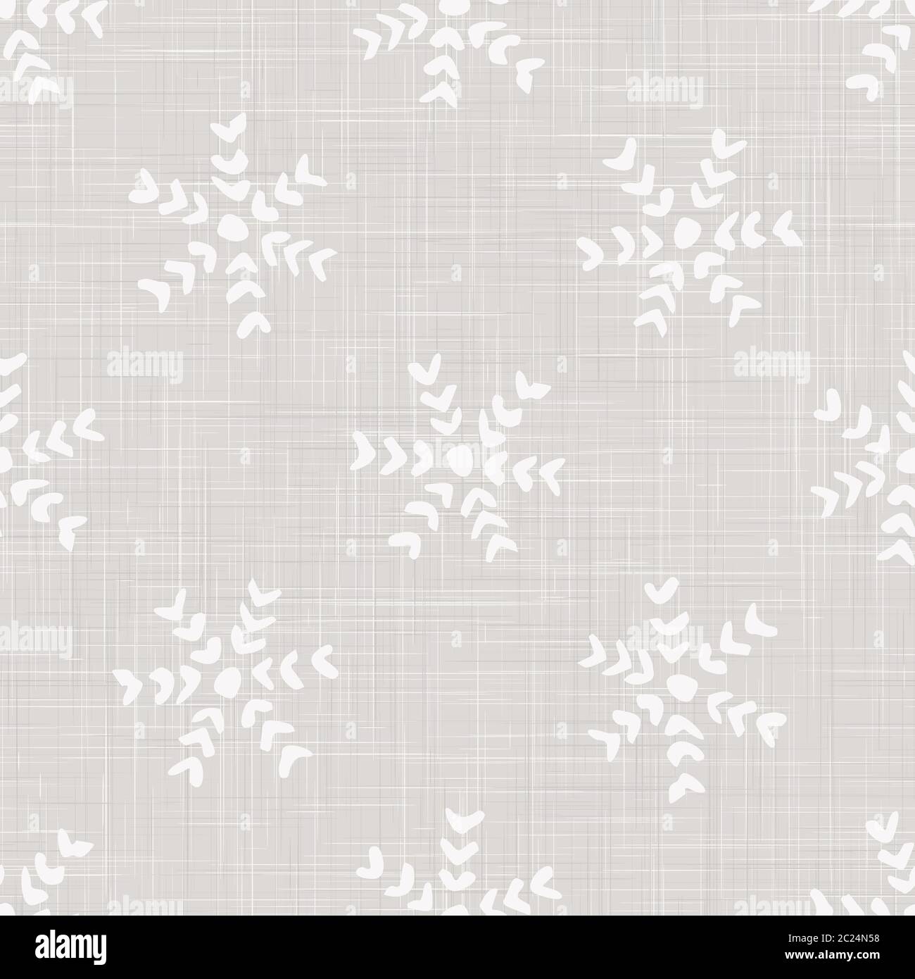 Linen Texture Background with White Winter Snowflake. Gray Marl ...