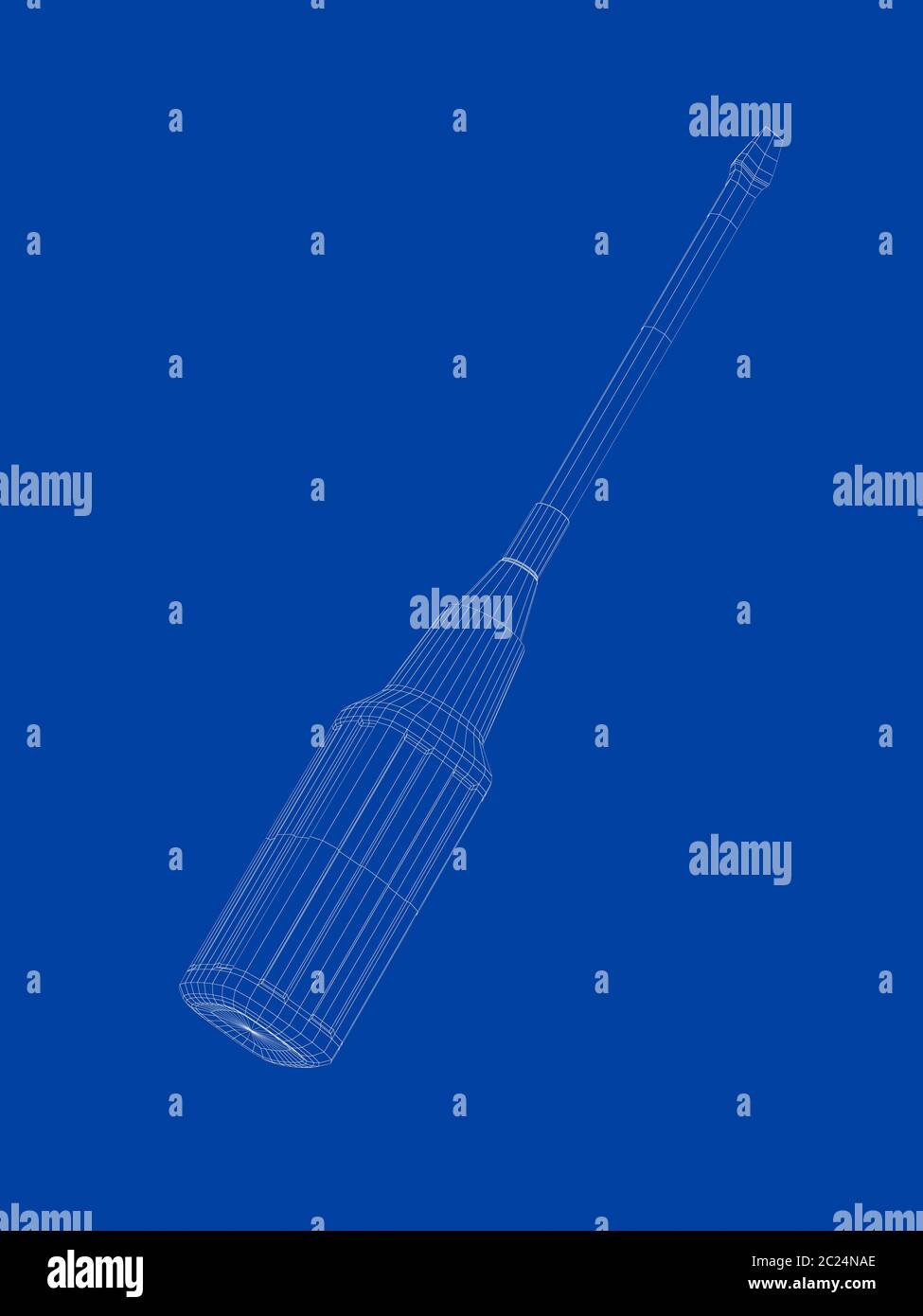 3d wire-frame model of screwdriver Stock Photo - Alamy