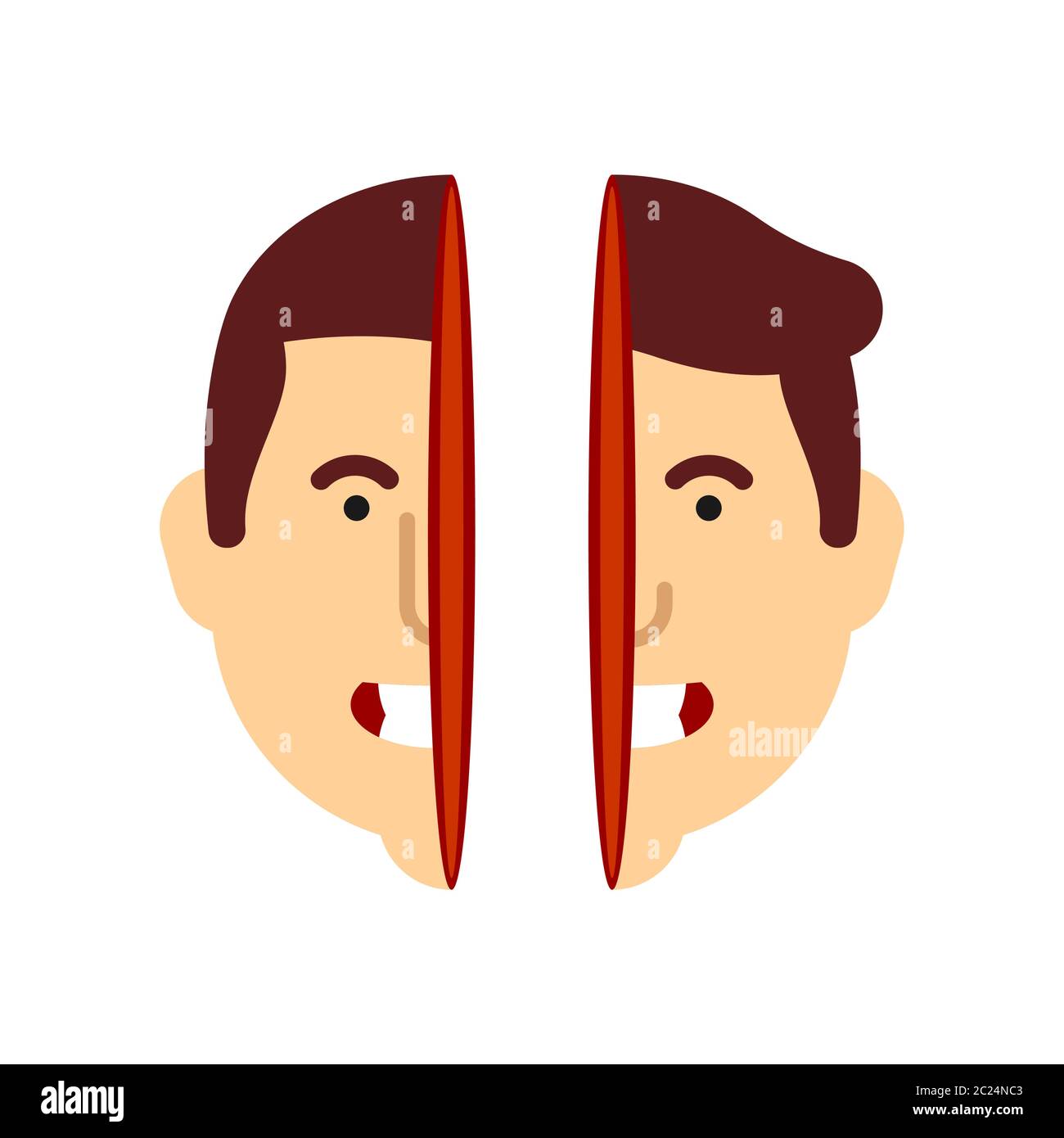 Empty head cut in half. Concept template for presentation Stock Vector ...