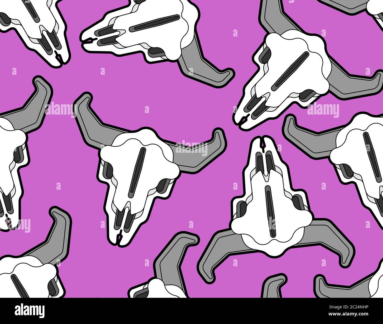 Skull cow pattern seamless. Skeleton head of bull background. vector ...