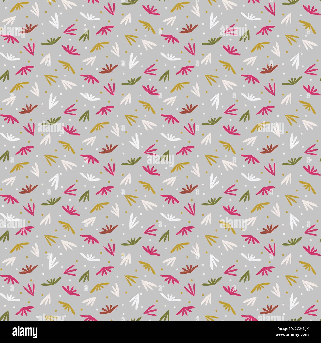 Tiny Seed Leaves Ditsy Nature Background. Seamless Pattern Tile in Soft ...