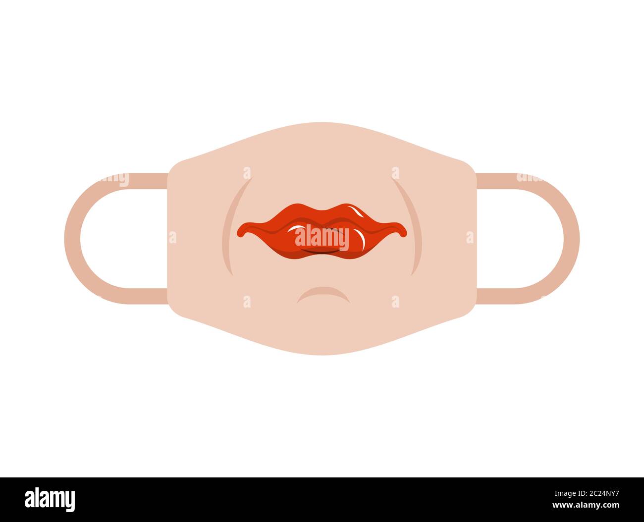 Protective mask template with Female lips. Coronavirus protection ...
