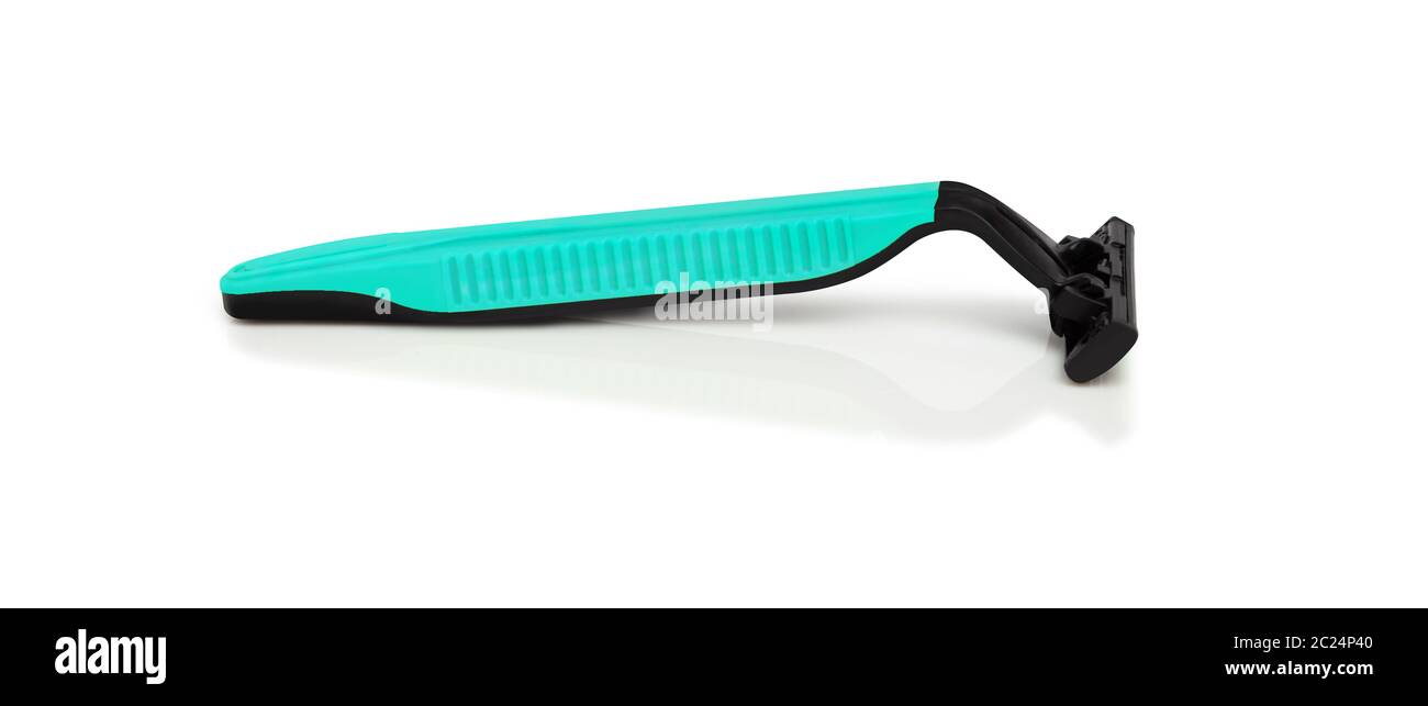 Men's shaving razor. Studio shot isolated on white background. With ...