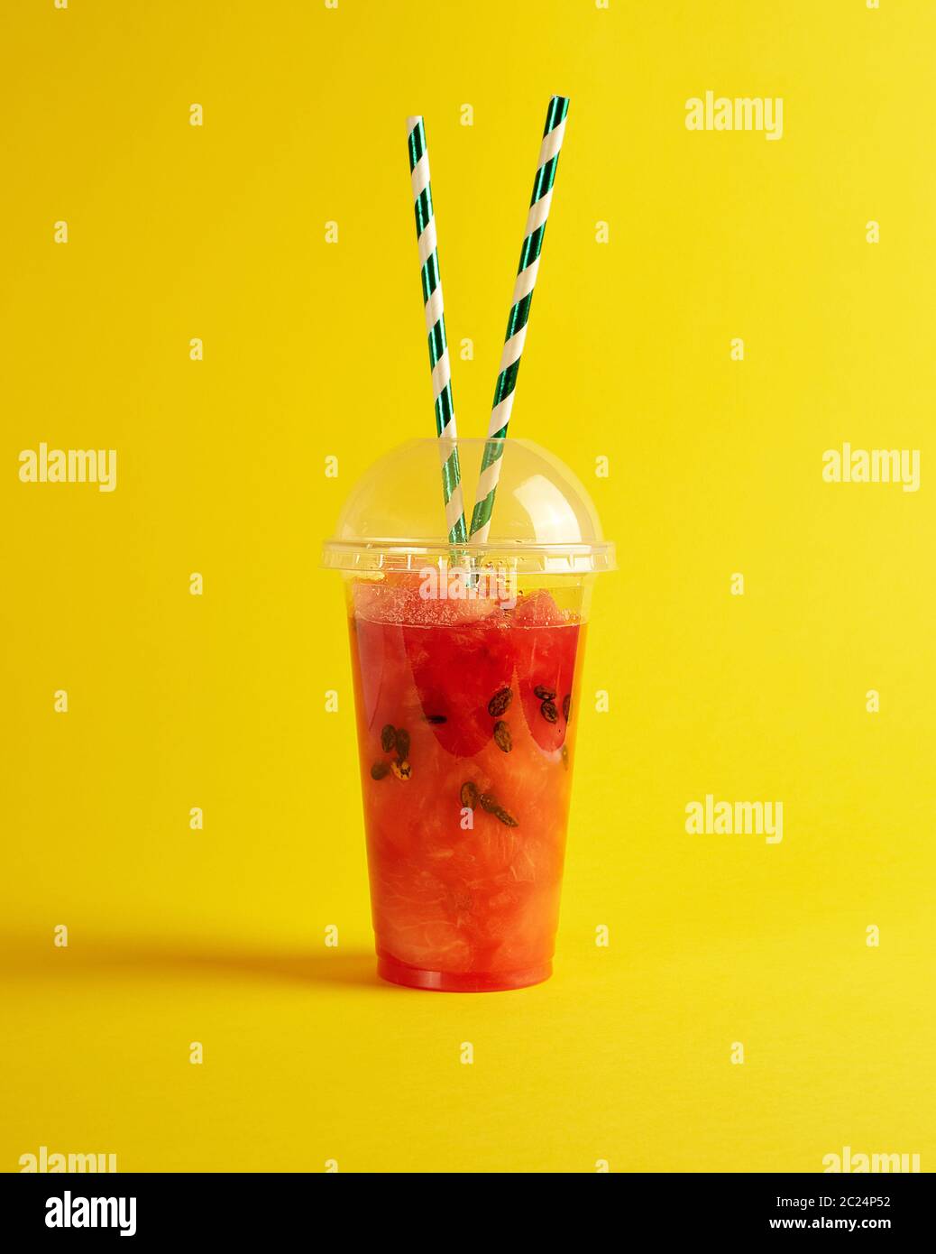 Plastic cup watermelon juice on hi-res stock photography and images - Alamy